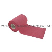 China Stretchy Bandage Tape Self Adhesive Elastic Tape Pink Hand Tear Durable Adhesive for sale