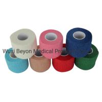 China Self Stick Cotton Cohesive Bandage Wrap Flexible Tape Cohesive Medical Tape White Green for sale