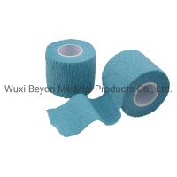China Wrist Cohesive Tape For Ankle Medical Light Blue Color Cotton Self-Adhesive Wrap for sale