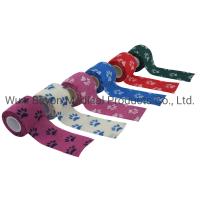 China Pink Non Woven Cohesive Bandage Cute Image Cohesive Vet Pet Flexible Printed for sale