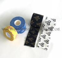 China Orange Elastic Cotton Cohesive Bandage Sports Stretch Cohesive Tape for sale