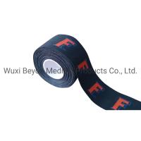 China Black Printed Sports Tape Soccer Rugby Shoulder Cotton Zinc Oxide Athletic Sports Tape for sale