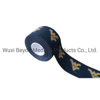 China Black Printed Sports Tape Soccer Rugby Shoulder Cotton Zinc Oxide Athletic Sports Tape for sale