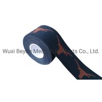 China Black Printed Sports Tape Soccer Rugby Shoulder Cotton Zinc Oxide Athletic Sports Tape for sale