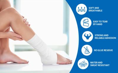 China Athletic Sports Cotton Adhesive Tape Custom Design OEM Logo Prints Joints Muscle Protection for sale