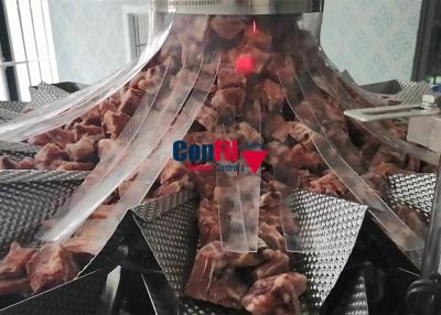 China Frozen Diced Ribs Multihead Weigher 14 Head 2.5L Waterproof Weighing Machine for sale