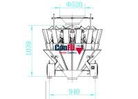 China 2000g Automatic Multihead Weigher 14 Head Filling Machine with 1.6L Hopper and 1000 Cycles/Min Speed for sale