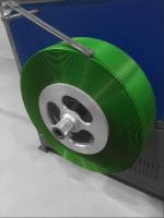 China Green Embossed PET Plastic Pallet Packing Strap Belt 9-25mm Width 350-1000kgf Tension for sale