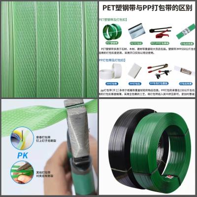 China Custom Color Polyester PET Packaging Strap Pallet Packing Plastic Steel Strapping Rolls for sale
