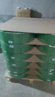 China PET Plastic Steel Packing Belt 9-32mm Width 0.6-1.2mm Thickness Green Binding Strap for sale