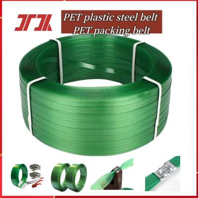 China Green PET Strapping Roll 16mm x 0.8mm High Tensile Strength Customizable Width for sale