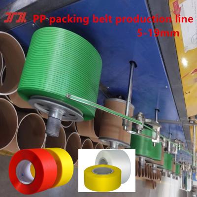 China PP Strapping Production Line Width 5-19mm Tension 100-300KG PLC Control 100KW for sale