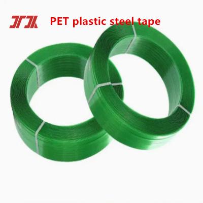 China PET Plastic Strapping Tape 16mm x 0.80mm High Tensile Strength for Pneumatic Strapping Machine for sale