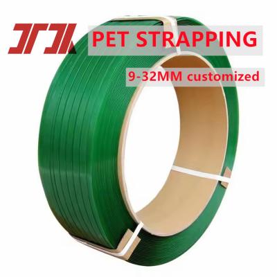China High Strength Polyester PET Strapping 19mm x 0.80mm 1020m for Heavy Cargo Packing for sale