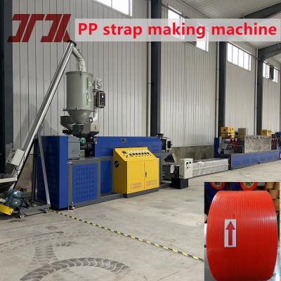 China Single Screw Fully Automatic PP Strap Extrusion Line 280-300kg/h 4 Straps ISO for sale