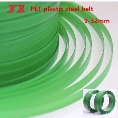 China PET Plastic Steel Strap 16mm x 0.80mm Heavy Duty Strapping for Electric Strapping Machine 450kg Pull for sale