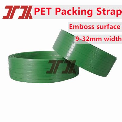 China Customized PET Strapping Rolls 9-32mm Width 0.4-1.2mm Thickness for Heavy Cargo Packing for sale