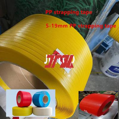 China PP Polypropylene Strapping Tape 5-19mm Width Automatic Strapping Tape High Tensile Strength 200kg Pull for sale