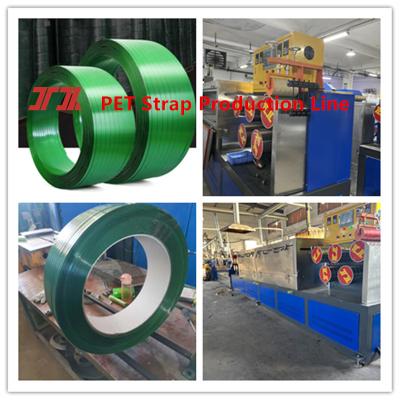 China Single Screw 4 Straps PET Strap Making Machine with 450 Type Dehumidifier and Complete Production Line for sale