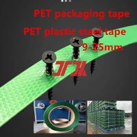 China PET Plastic Steel Strapping 9-25mm Width with 150-850kg Tensile Strength for Industrial Packaging for sale