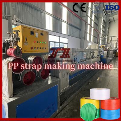China Polypropylene PP Strap Production Line With Recycled Material And PLC Control Double Embossing for sale