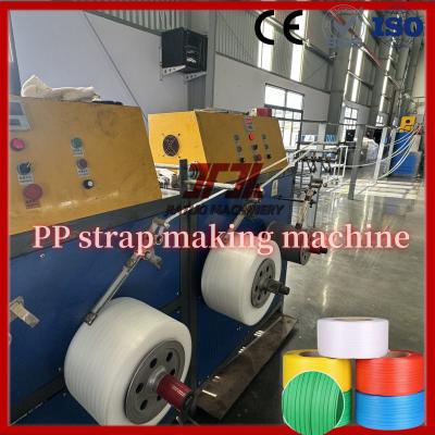 China 5-19mm Width GUOMAO Reducer PP Strap Making Machine with PLC Control and Automatic Winder for sale