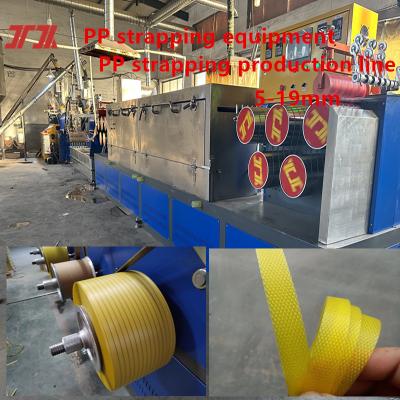 China PP Strapping Band Making Machine 9-15mm Twin Screw Automatic PP Belt Extruder 24H 2.5-14T for sale