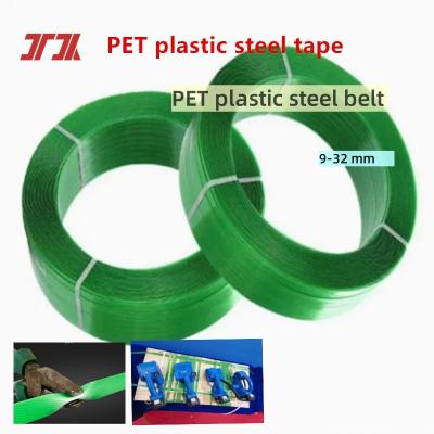 China PET Plastic Steel Strapping 25mm x 1.2mm High Tensile Strength 1100kg Bale Packing Strap for sale