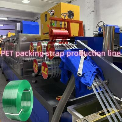 China 120KW Automatic PET Strap Production Line with 3.5m² Filter, 250m/min Speed & 850kg Tension for sale
