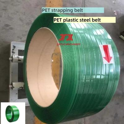 China 9-25mm PET Plastic Steel Strapping Roll 20kg Green High Strength Packing Belt Custom Specs for sale