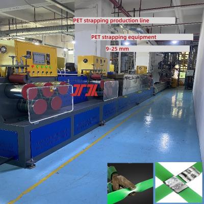 China High Speed PET Strapping Production Line 9-25mm Width 200-350kg/h Capacity for sale