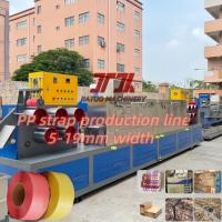 China PP Strap Production Line 250-300m/min PLC Control Single Double Screw 350-380kg/h for sale