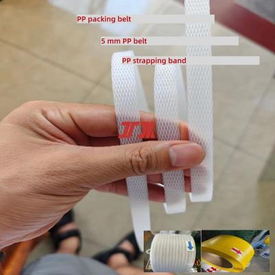 China White PP Strapping Belt 5mm Automated Strapping Band High Speed Pallet Packaging 7000m for sale