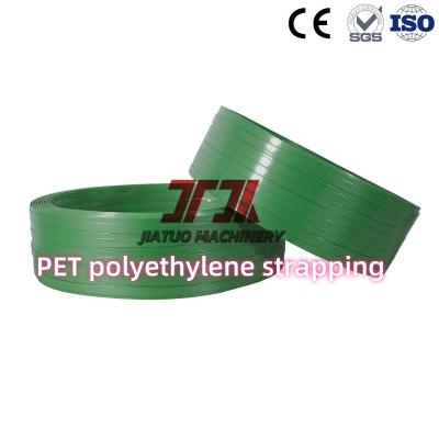China Custom Green PET Strapping Belt 9-32mm Width for Pallet Packing High Tensile Strength for sale