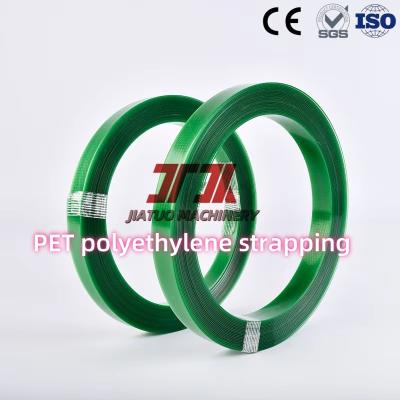 China Customized Green Embossed Polyester PET Strapping in Various Specifications and Models for Machine Packaging for sale