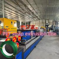 China PET Strap Making Machine 9-32mm Width 50-180kg H Capacity Embossed Smooth Packing Belt Extrusion Line for sale