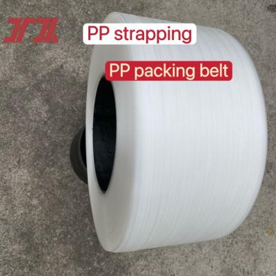 China 5-12mm PP strapping belt white PP packaging strap for use with automatic strapping machines for sale