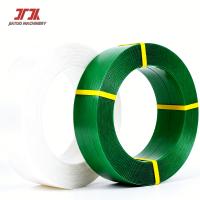 China PET Strapping 19mm x 1000N Tensile Strength Transparent Green Packaging Banding for sale