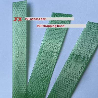 China 9-32mm PET Strapping Band Green High Strength Packaging Strap for Brick Factories 1000kg Pallet for sale