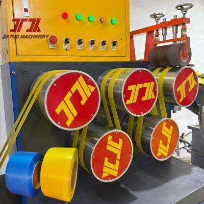 China PP Strap Production Line Strap Making Machinery 100-600kg/h Double Embossing for sale