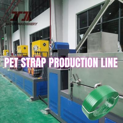China Single Screw PET Strap Production Line 150m/min 200kg/h for Recycling Bottle Flakes for sale