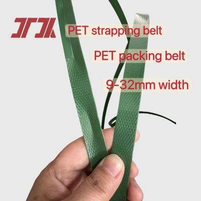 China PET Plastic Steel Strapping Belt 9-16mm High Tensile Straps for Automatic Strapping Machines for sale