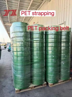 China PET Plastic Steel Strapping 9-25mm Width High Tensile Strength Eco-Friendly Packaging Belt for sale
