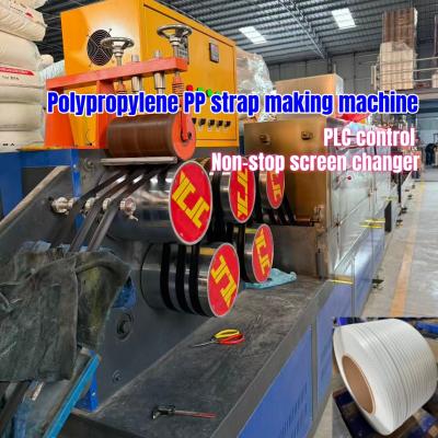 China PP Strap Band Production Line 5-19mm with Non-stop Screen Changer 80-500kg/H for sale