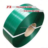 China High Strength 19mm x 1.0mm Green PET Plastic Steel Strapping for Heavy Duty Bundling for sale