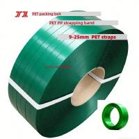 China Green PET strapping 16mm automatic PET packaging strapping PET strap for automatic strapping tools for sale