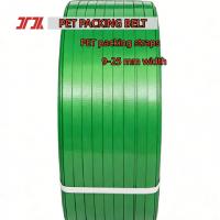 China PET Plastic Steel belt 16mm Green PET strapping belt PET strap for automatic strapping for sale