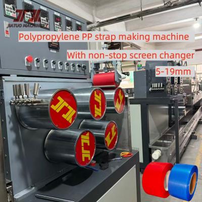 China 5-19mm PLC Automatic PP Strap Production Line With Double Station Winder for sale