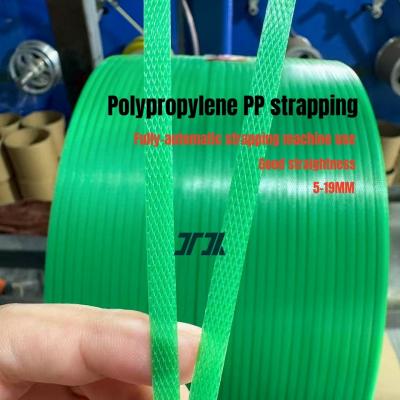 China Polypropylene Packing Band PP Strapping with 5-19mm Width 0.3-1.2mm Thickness and 60-300kgf Tensile Strength for Automatic Strapping Machine for sale