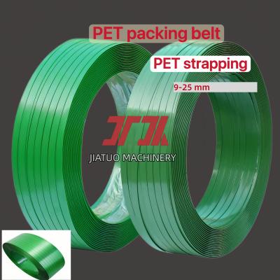 China Green PET Packaging Strap Band  PET strapping PET packaging belt for Pneumatic strapping tools for sale